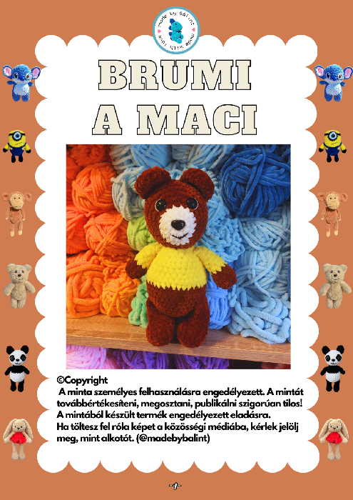 Brumi a maci - horgolási minta :: madebybalint